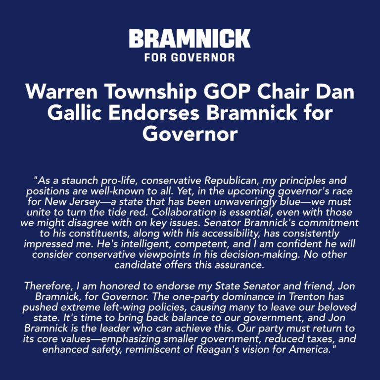 Warren Township GOP Chair Endorses Bramnick for Governor - Insider NJ ...